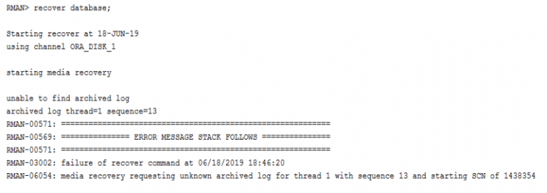Restore Using Rman To Create Oracle 12c Database On Scratch Server 1050