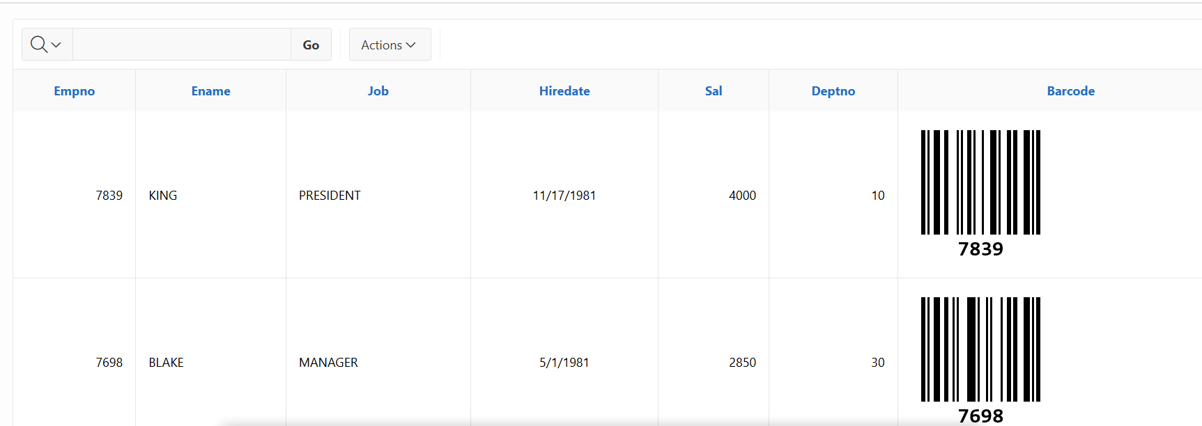 How To Display The Report Column Value As Bar Code In Oracle Apex Doyensys Blog