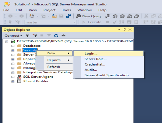 Create A Login Using Ssms For Sql Server Doyensys Blog