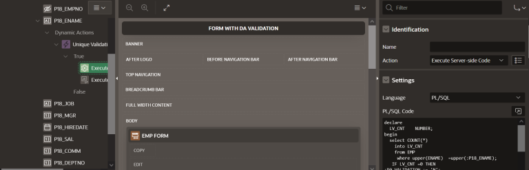 How To Add Validation Using Dynamic Action In Oracle Apex Doyensys Blog
