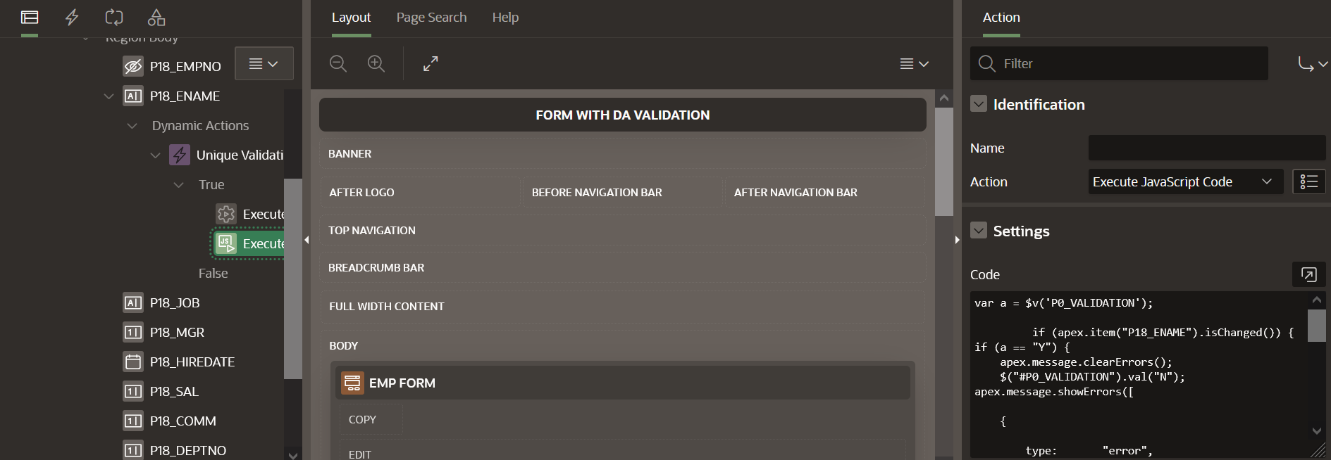 How To Add Validation Using Dynamic Action In Oracle Apex Doyensys Blog