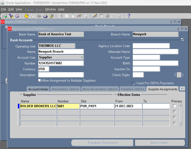 Create and Assigning the Bank Account to the Supplier in Oracle Apps ...