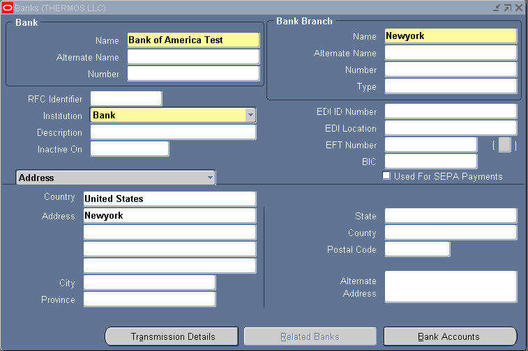 Create and Assigning the Bank Account to the Supplier in Oracle Apps ...