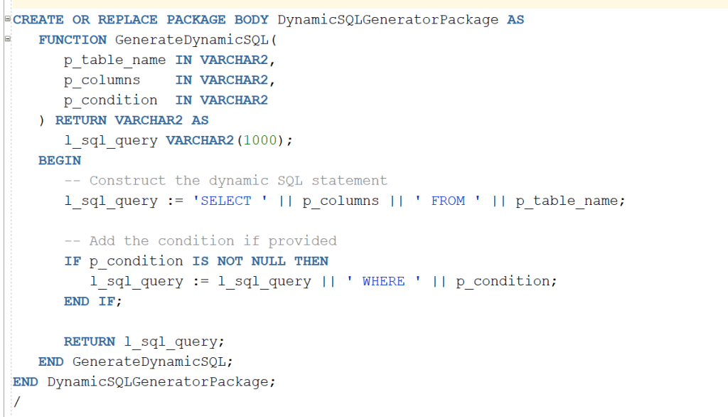 Creating Dynamic SQL Generator in Oracle PL/SQL - Oracle Consulting ...