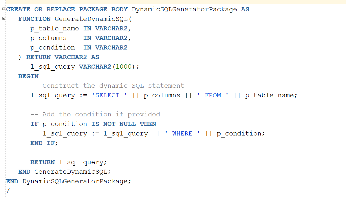 Creating Dynamic SQL Generator in Oracle PL/SQL - Oracle Consulting ...