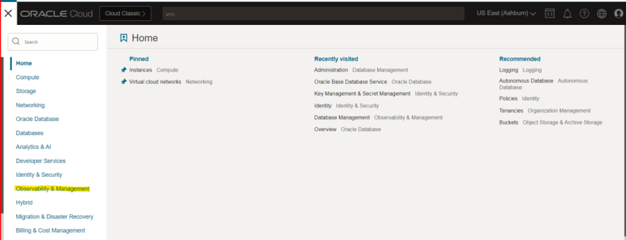 Enabling Database management and Operation insights in OCI console ...
