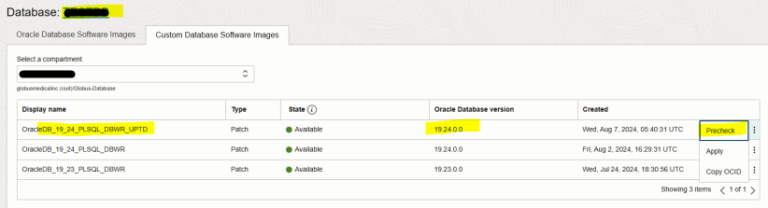 Steps to apply and rollback patch in OCI console - Oracle Consulting ...