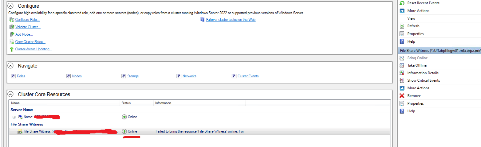 File Share Witness server Offline Issue in SQL Server. - Oracle ...
